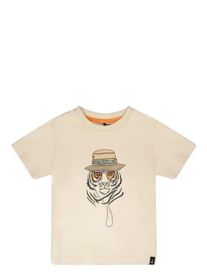 DEUX PAR DEUX Organic Cotton Graphic Print Short Sleeve T-shirt - Off White