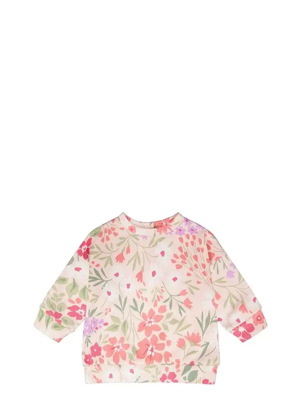 DEUX PAR DEUX French Terry Flowers Sweatshirt - Pink Printed Flowers