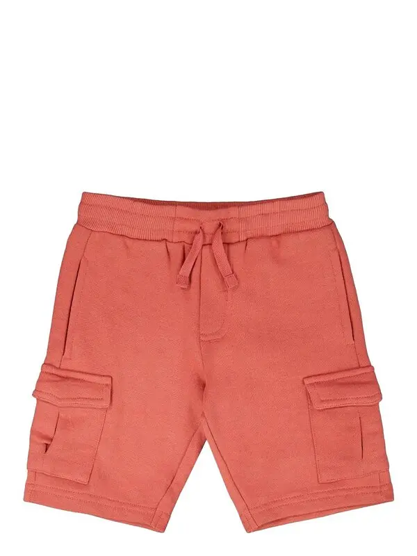 DEUX PAR DEUX Elastic Waistband French Terry Cargo Shorts - Brick