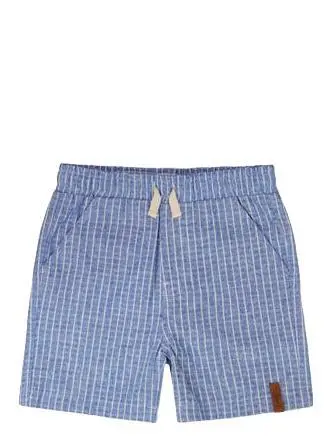 DEUX PAR DEUX Striped Chambray Shorts - Blue Denim Stripes