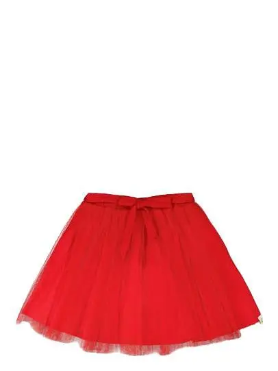 DEUX PAR DEUX Mesh And Eyelet Skirt - Red