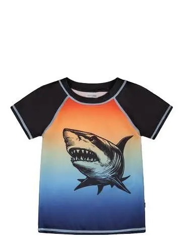 DEUX PAR DEUX Gradient Shark Graphic Rashguard - Blue And Orange Gradient