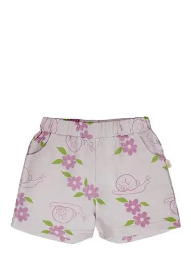 DEUX PAR DEUX French Terry Snails Shorts - Lilac Snails Print