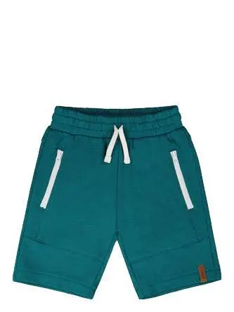 DEUX PAR DEUX French Terry Shorts With Cross Seams - Dark Turquoise