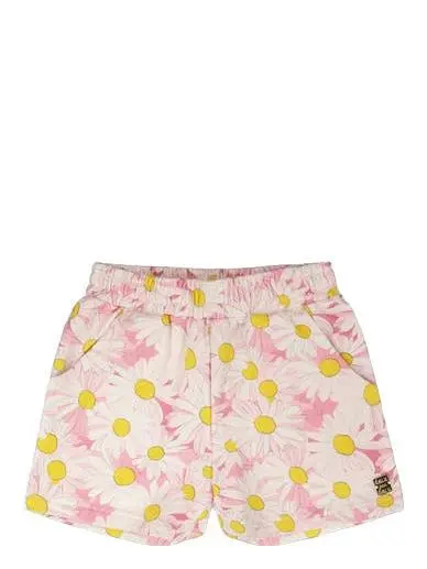 DEUX PAR DEUX French Terry Daisy Print Shorts - Pink Printed Daisies