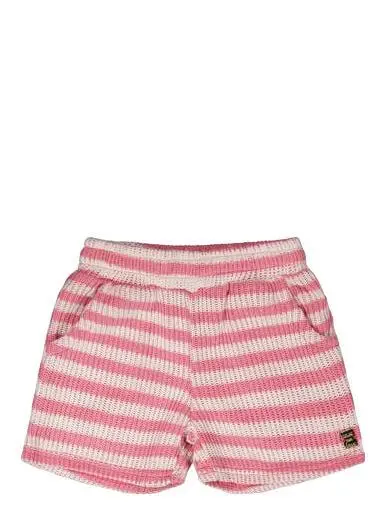 DEUX PAR DEUX Striped Shorts With Elastic Waist - Pink & White Stripes