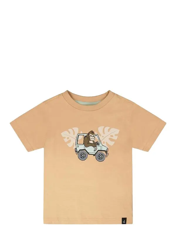 DEUX PAR DEUX Organic Cotton Gorilla Short Sleeve T-shirt - Beige