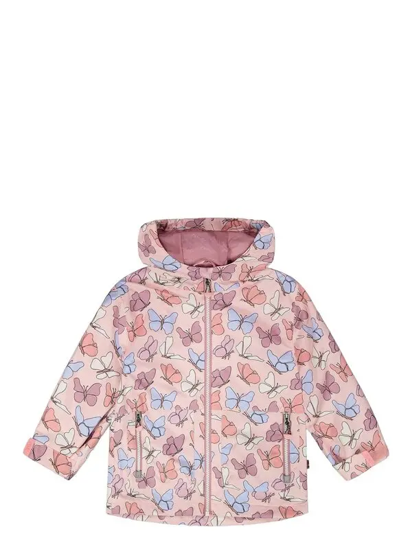 DEUX PAR DEUX Butterfly Print Mid-season Jacket - Pink Printed Butterflies