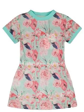 DEUX PAR DEUX Mesh Flamingo Print Beach Dress - Blue Flamingo Print
