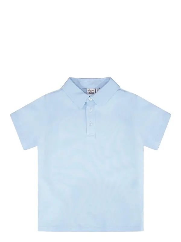 DEUX PAR DEUX Short Sleeve Classic Collar Polo T-shirt - Pale Blue