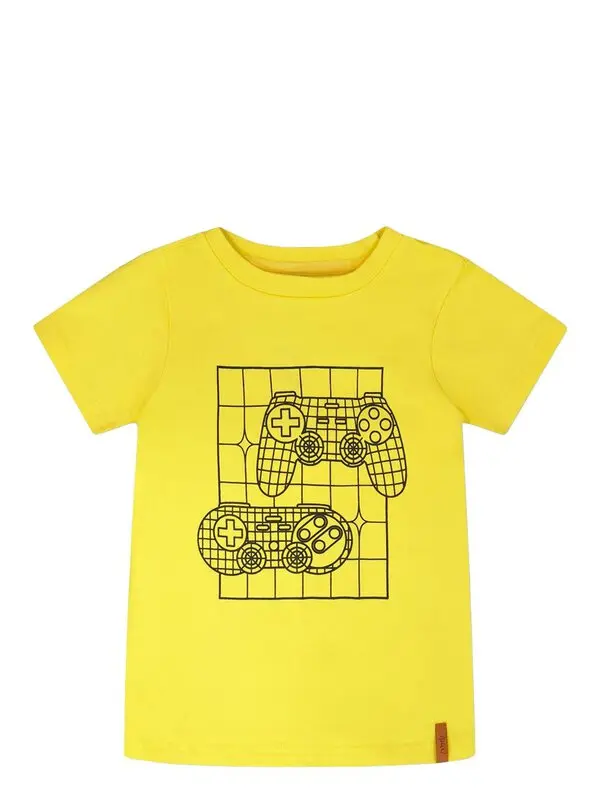 DEUX PAR DEUX Organic Cotton Jersey Gamer T-shirt - Yellow
