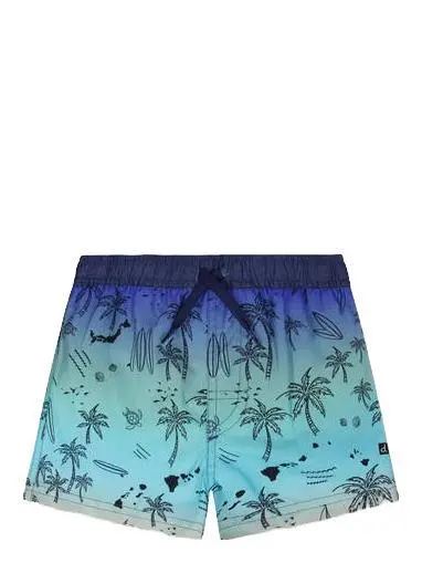 DEUX PAR DEUX Beach Print Boardshorts - Blue Beach Print