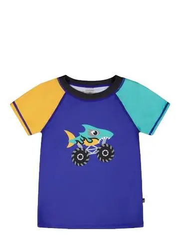 DEUX PAR DEUX Short Sleeve Graphic Rashguard - Ultramarine Blue