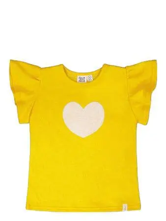 DEUX PAR DEUX Crinkle Jersey Short Sleeve Top - Yellow