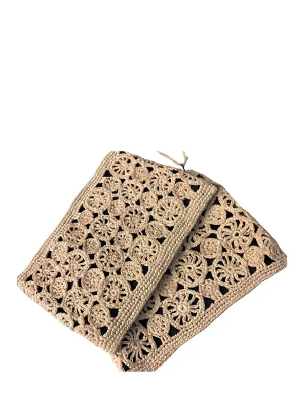 ZANATANY CONCEPTS Handmade Crochet Pouch - Beige