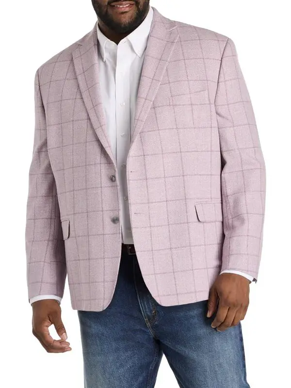 Michael Kors Big & Tall Windowpane Sport Coat - Pink