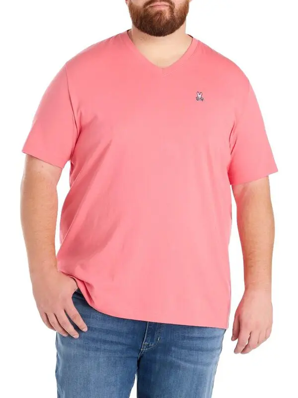 Psycho Bunny Big & Tall V-neck T-shirt - Rubi Quartz