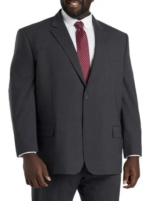 OAK HILL BY DXL Big & Tall Perfect Fit Jacket-relaxer Suit Jacket - Charcoal