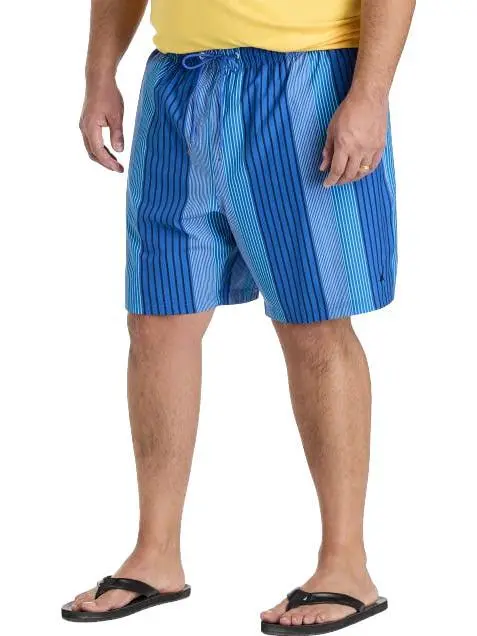 NAUTICA Big & Tall Striped Swim Trunks - Olympicblu