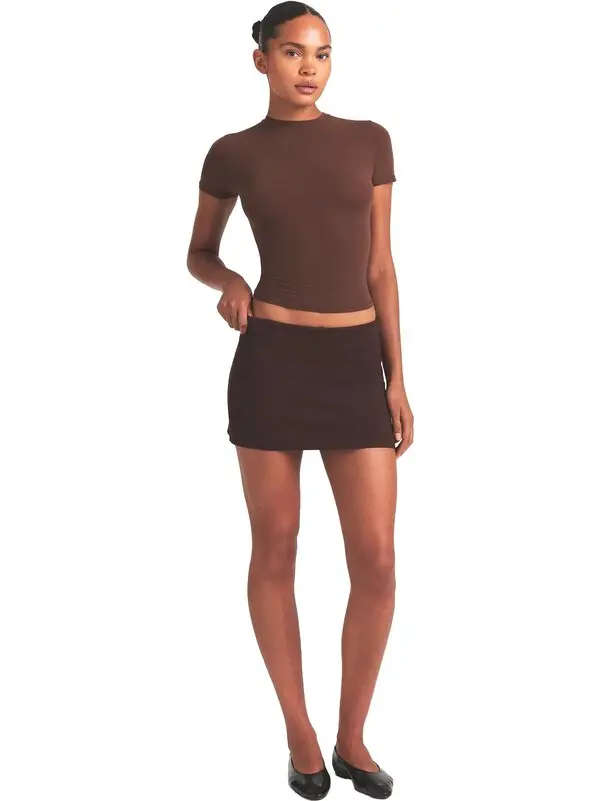 SKIMS The Essential Collection Mini Skort - Espresso
