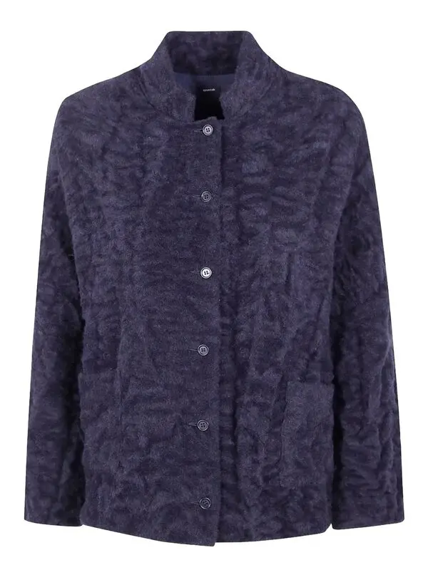 Apuntob Buttoned Virgin Wool Jacket - Blue