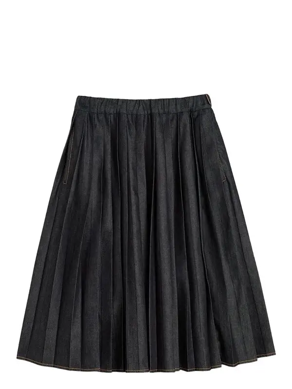 JIL SANDER Denim Midi Round Skirt - Blue