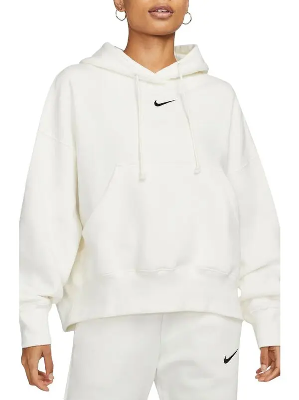 Nike Sportswear Phoenix Fleece Oversized Pullover Hoodie - 133 Sail/black