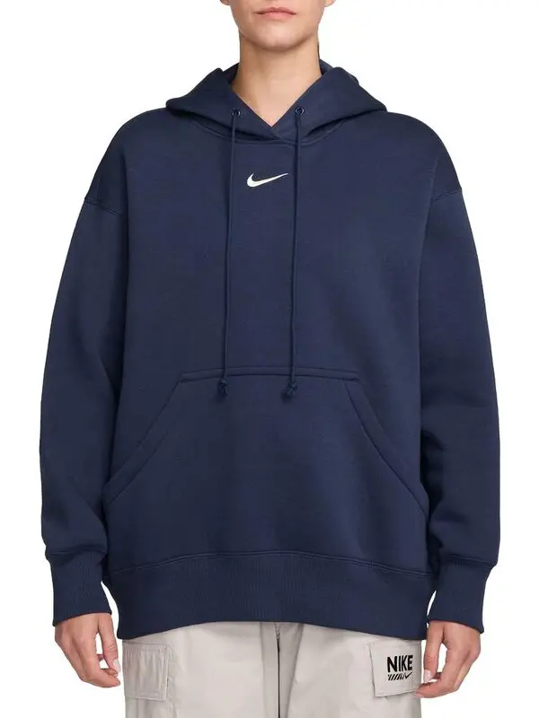 Nike Sportswear Phoenix Fleece Oversized Pullover Hoodie - Midnight Navy/sail