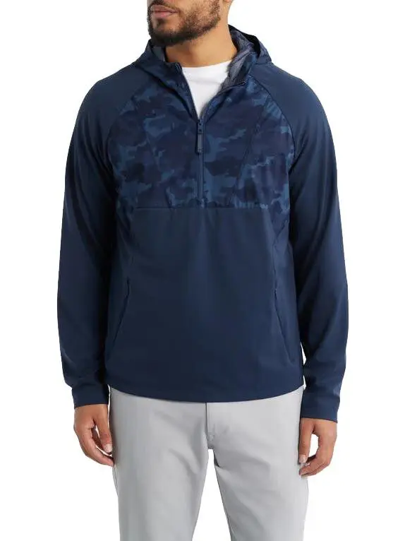 G/fore Hybrid Quarter Zip Hoodie - Twilight Camo