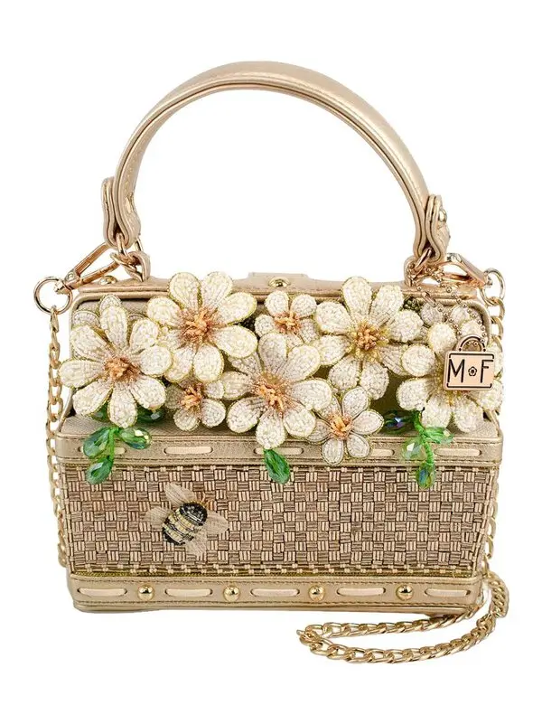 MARY FRANCES ACCESSORIES Basket Of Sunshine Top Handle Handbag - Gold
