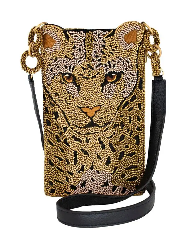MARY FRANCES ACCESSORIES Gone Wild Crossbody Phone Bag - Gold
