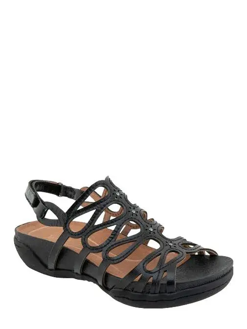 Jambu Miriam Strappy Leather Sandals - Oil Black