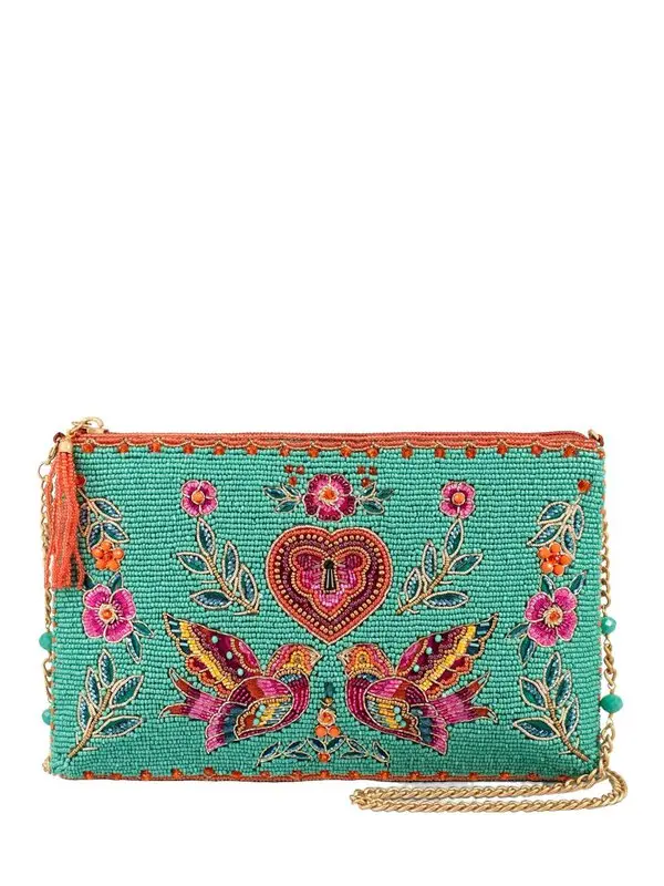 MARY FRANCES ACCESSORIES Two In Love Mini Handbag - Turquoise