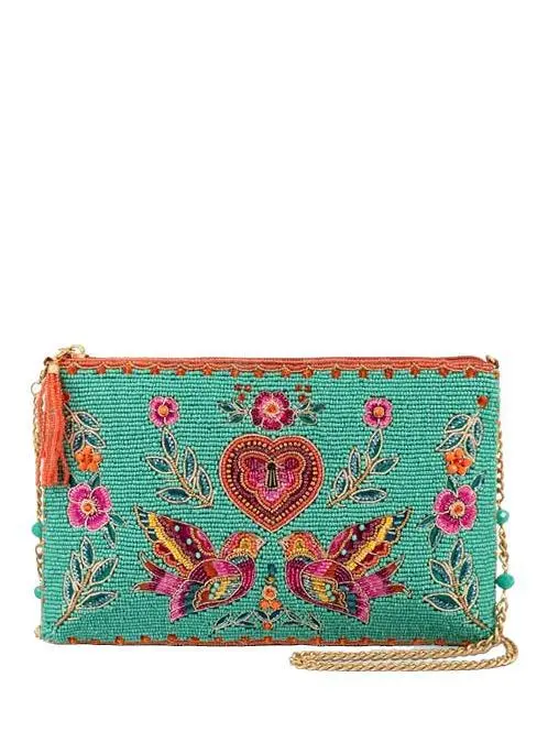 MARY FRANCES ACCESSORIES Two In Love Mini Handbag - Turquoise