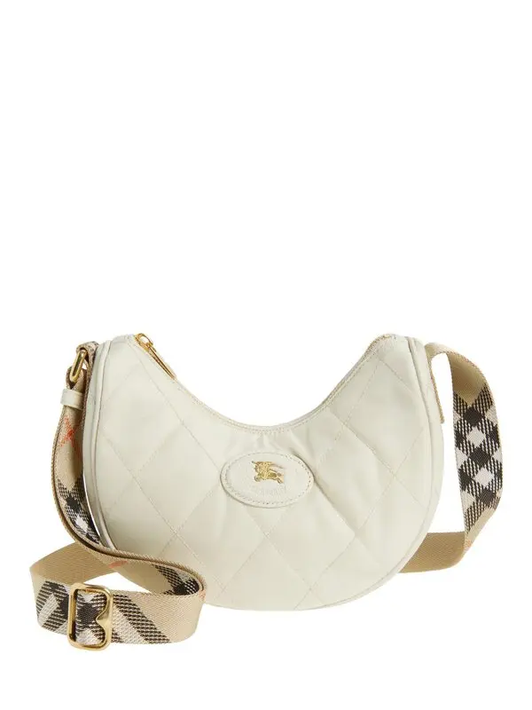 Burberry Horseshoe Quilted Nylon Crossbody Bag - Soap