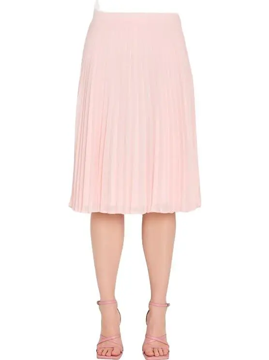 TAHARI ASL Pleated Chiffon Skirt - Tea Rose
