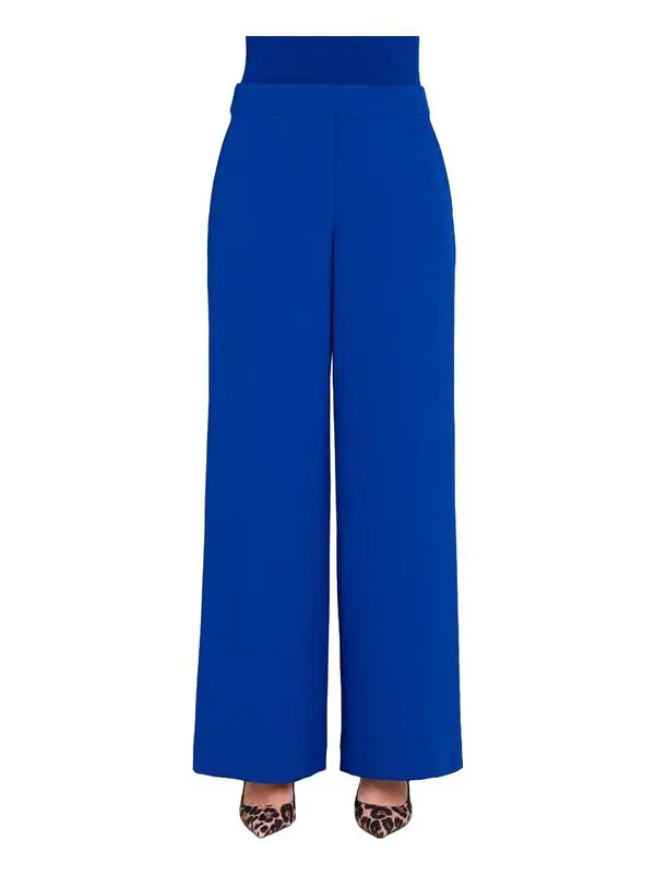 TAHARI ASL Wide Leg Staple Pants - Cobalt