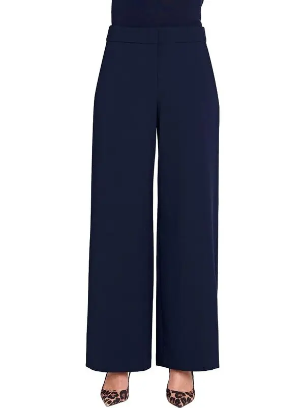 TAHARI ASL Wide Leg Staple Pants - Deep Navy