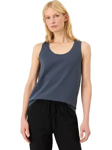 PACT Luxe Essential Scoop Neck Tank - Steel Blue