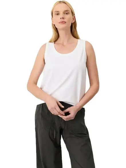 PACT Luxe Essential Scoop Neck Tank - White