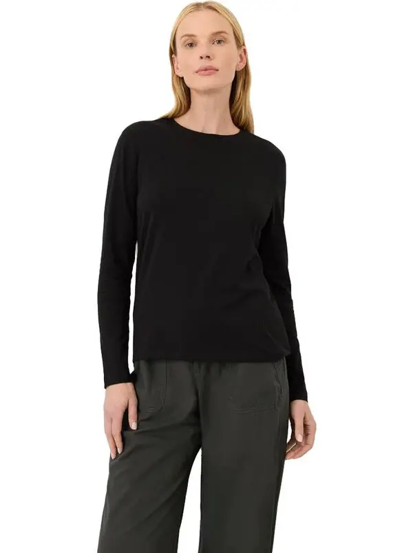 PACT Luxe Essential Long Sleeve Tee - Black
