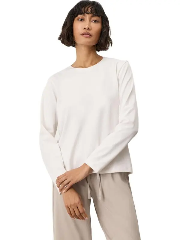 PACT Luxe Essential Long Sleeve Tee - Cream