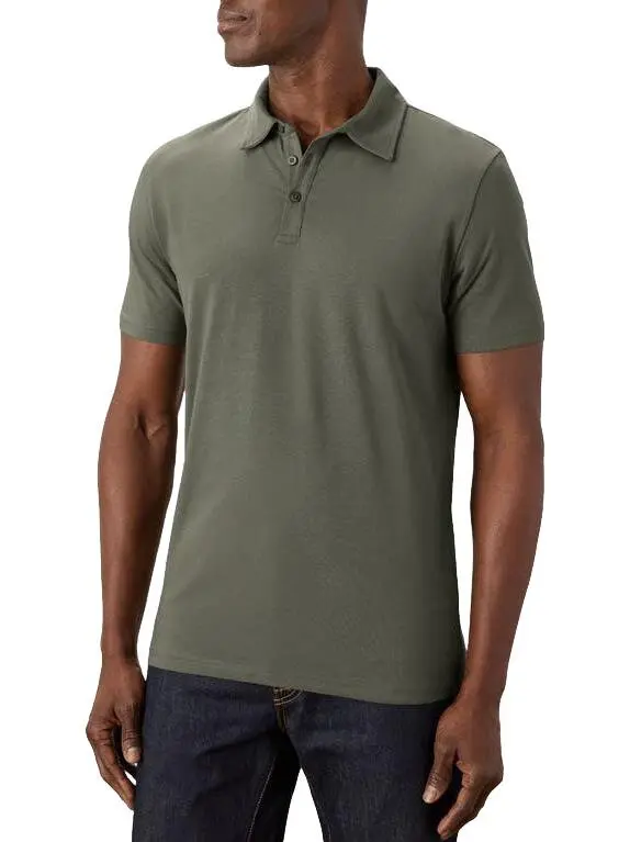 PACT Luxe Essential Slim Polo Made With Organic Cotton - Dusted Green