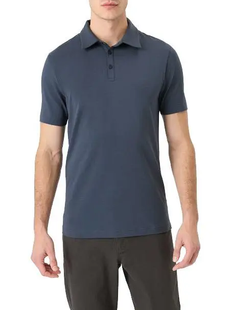 PACT Luxe Essential Slim Polo Made With Organic Cotton - Steel Blue