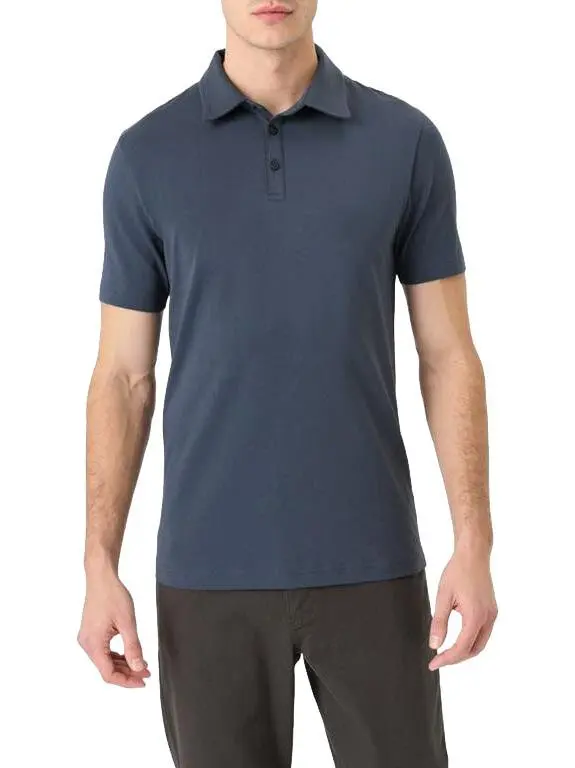 PACT Luxe Essential Slim Polo Made With Organic Cotton - Steel Blue