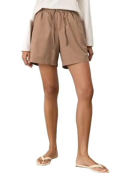 PACT Organic Cotton Stretch Poplin Shorts - Driftwood Brown