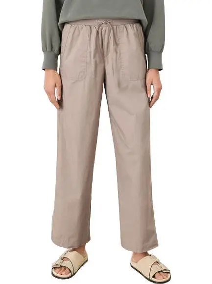 PACT Organic Cotton Stretch Poplin Wide Leg Pant - Oyster