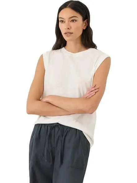 PACT Organic Cotton Featherweight Slub Relaxed Muscle Tee - Cream