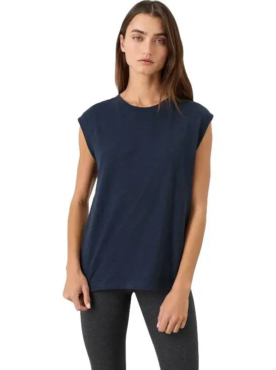 PACT Organic Cotton Featherweight Slub Relaxed Muscle Tee - Navy