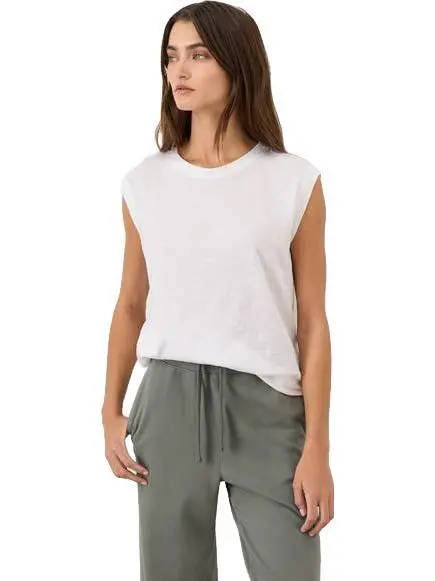 PACT Organic Cotton Featherweight Slub Relaxed Muscle Tee - White
